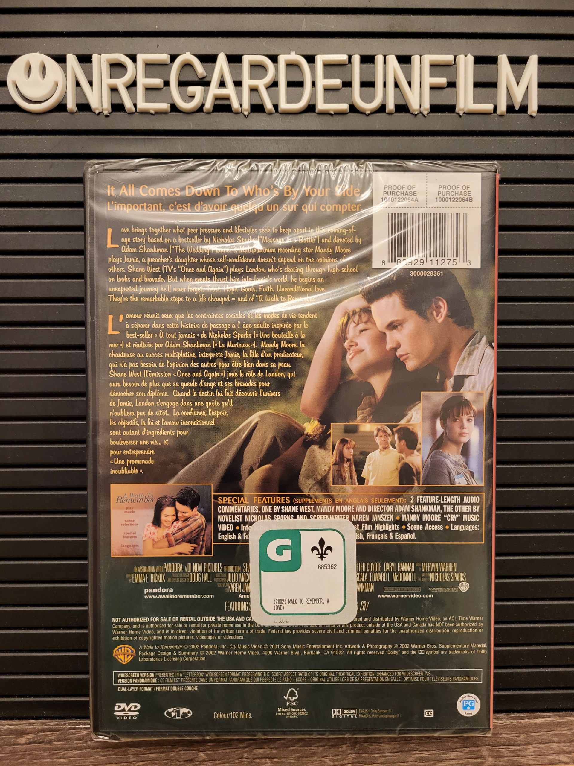 Le Temps d’un Automne (Une Promenade Inoubliable) / A Walk to Remember (2002) – Boutique Ciné-Dvd