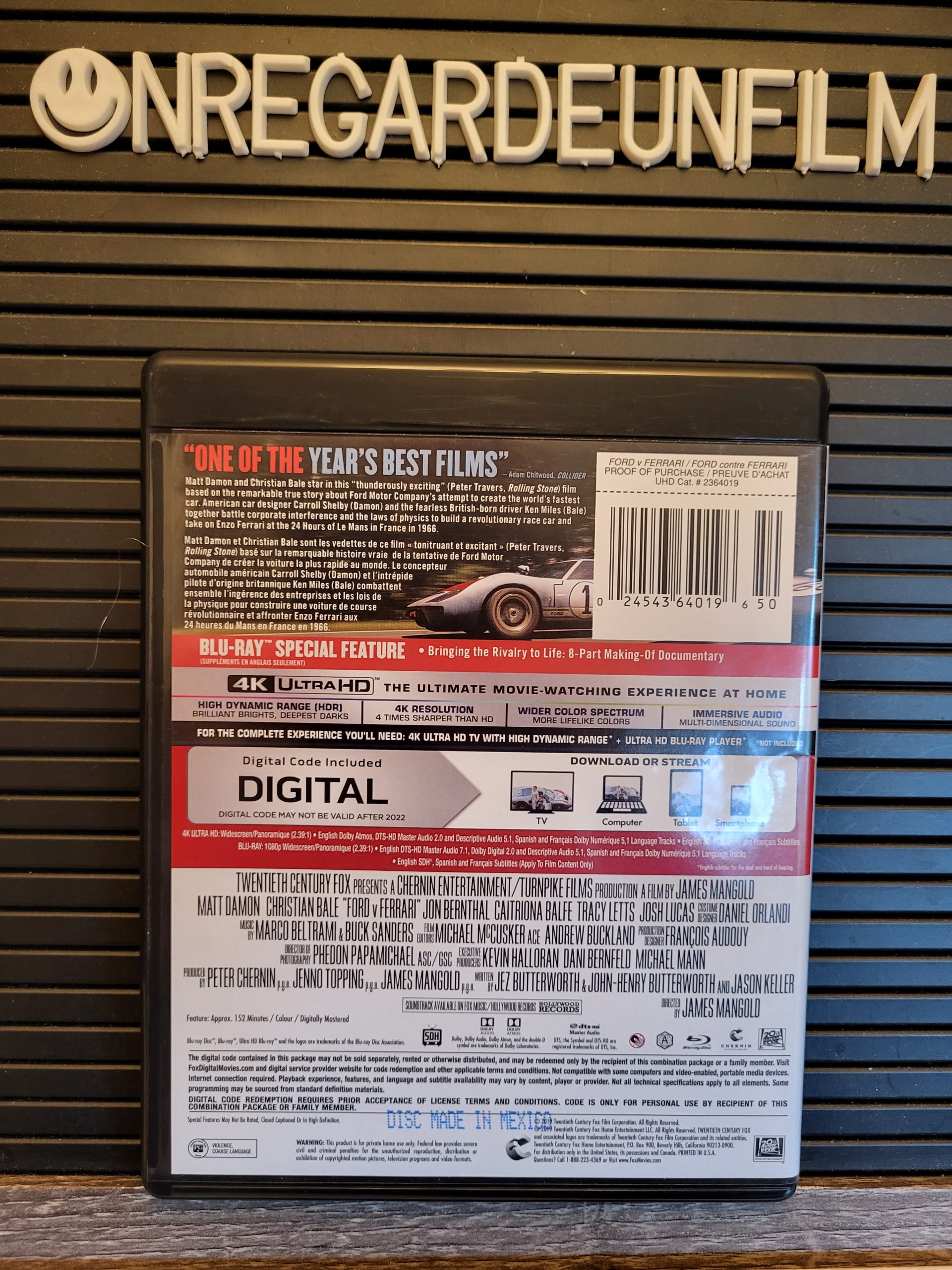 Ford contre Ferrari 4K / Ford v Ferrari 4K (2019) – Boutique Ciné-Dvd