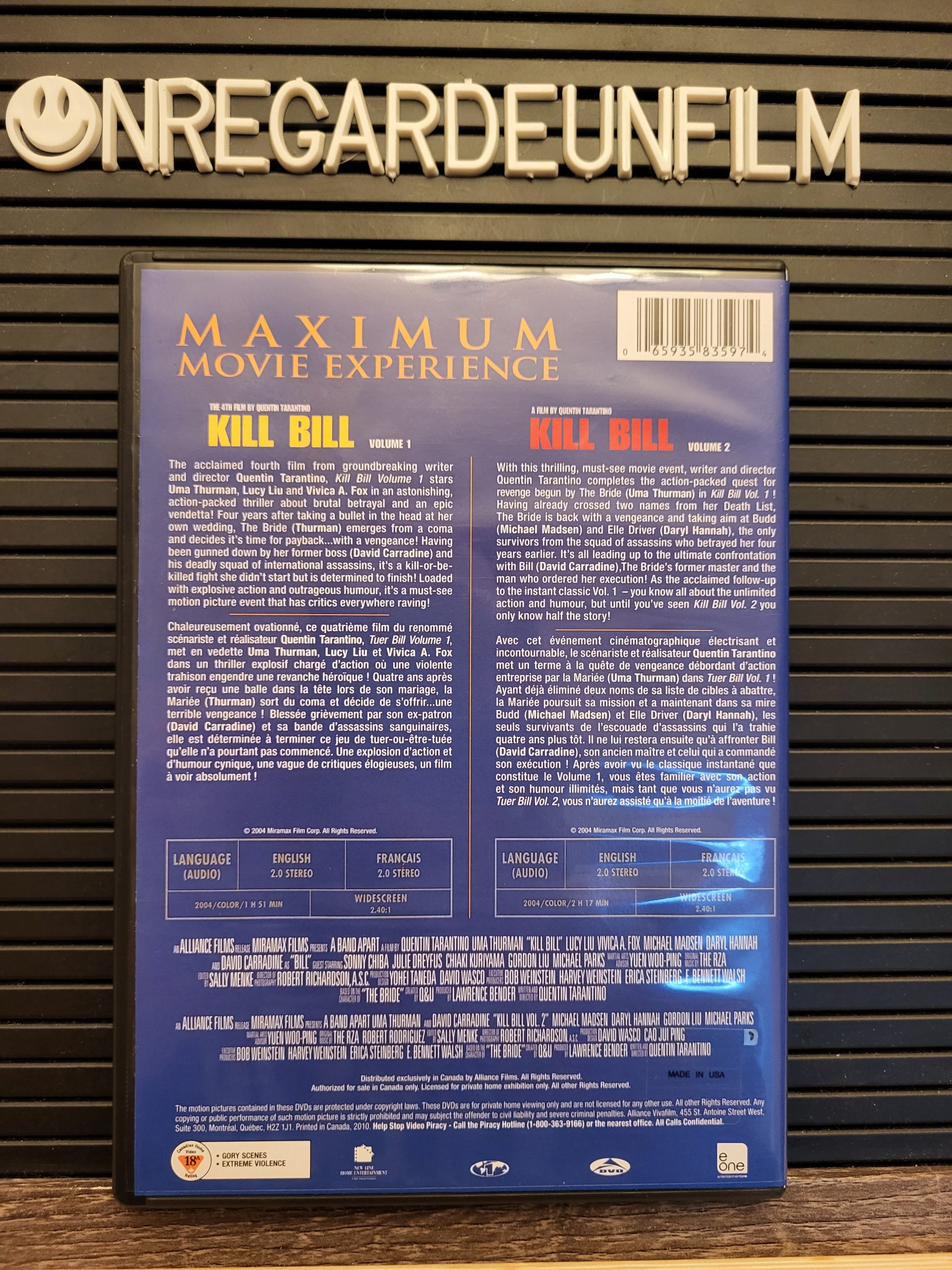 Tuer Bill vol 1 & vol 2 / Kill Bill vol 1 (2003) & vol 2 (2004) – Boutique Ciné-Dvd